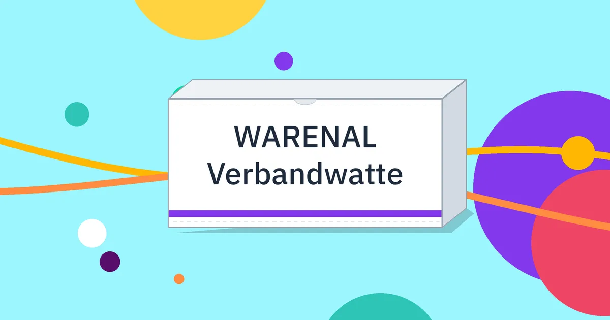 Symbolbild: Packung mit der Aufschrift WARENAL Verbandwatte (PZN 06309945) – Verfügbarkeit und Bezug in Apotheken in Frankfurt am Main