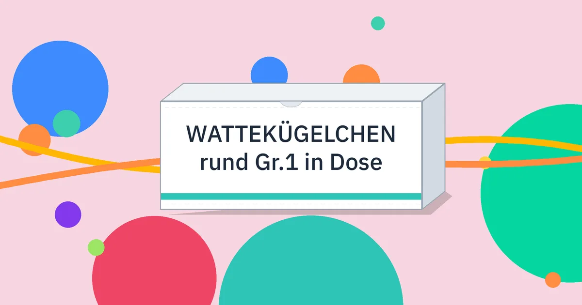Symbolbild: Packung mit der Aufschrift WATTEKÜGELCHEN rund Gr.1 in Dose (PZN 06194034) – Verfügbarkeit und Bezug in Apotheken in Frankfurt am Main