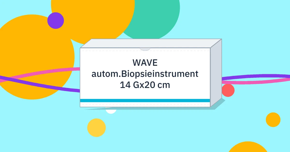 Symbolbild: Packung mit der Aufschrift WAVE autom.Biopsieinstrument 14 Gx20 cm (PZN 19529973) – Verfügbarkeit und Bezug in Apotheken in Frankfurt am Main