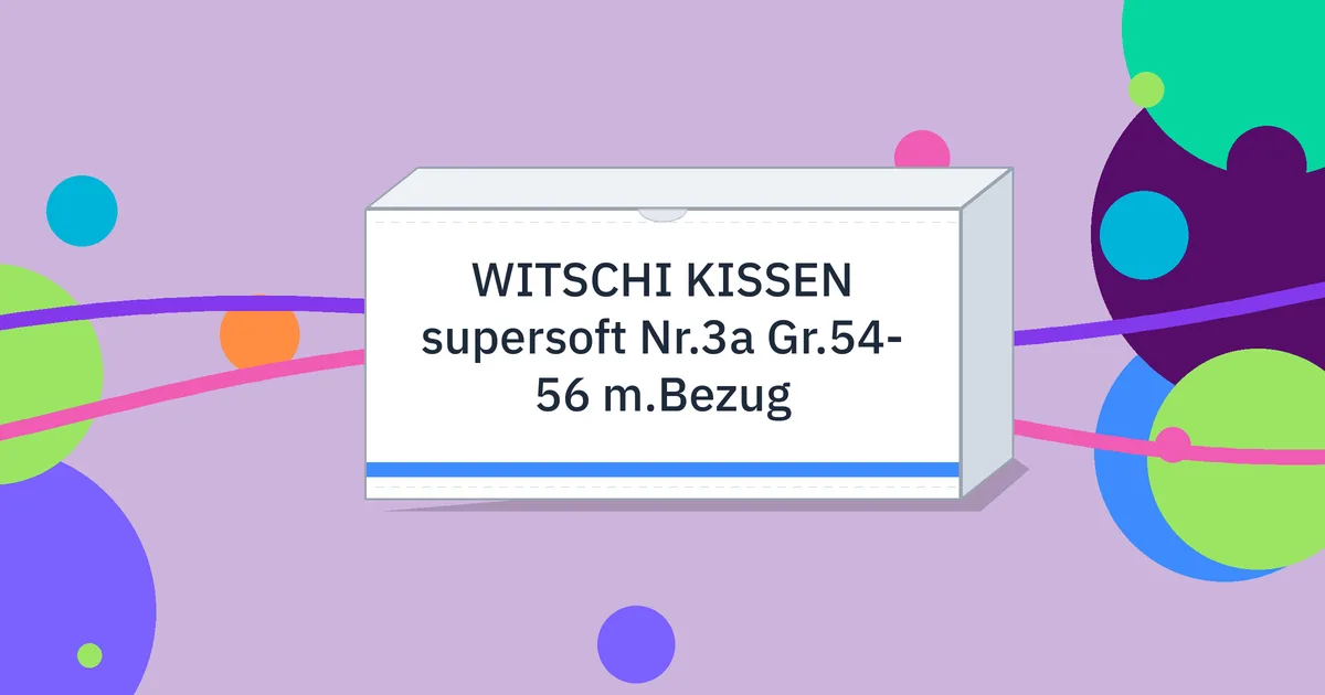 Symbolbild: Packung mit der Aufschrift WITSCHI KISSEN supersoft Nr.3a Gr.54-56 m.Bezug (PZN 06475276) – Verfügbarkeit und Bezug in Apotheken in Frankfurt am Main