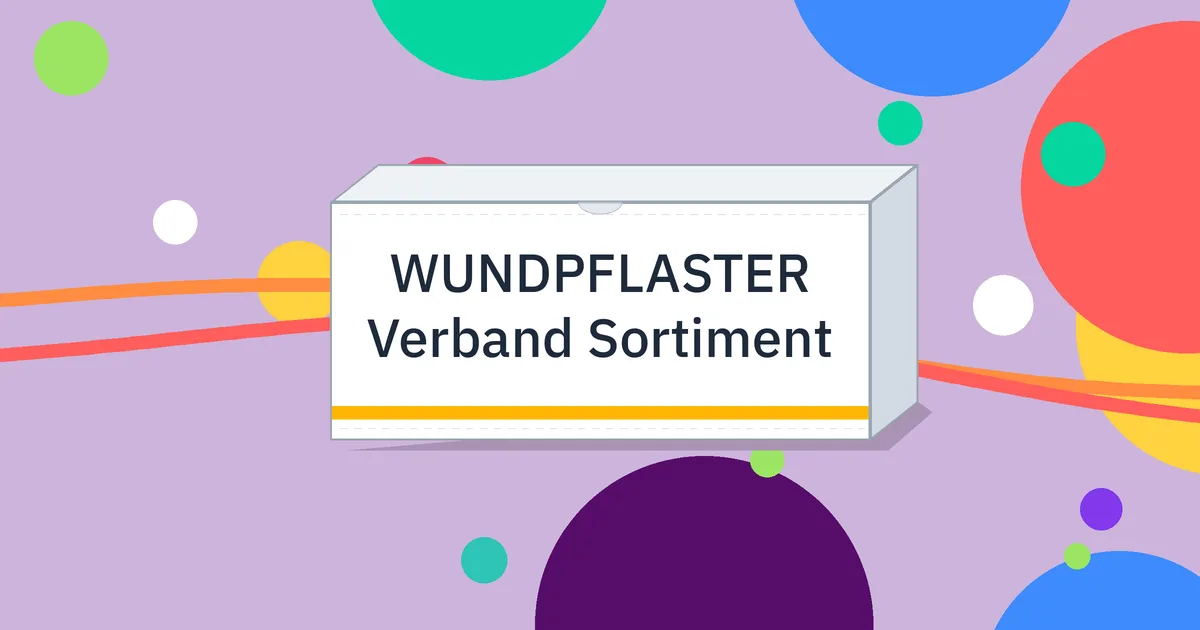 Symbolbild: Packung mit der Aufschrift WUNDPFLASTER Verband Sortiment (PZN 11025440) – Verfügbarkeit und Bezug in Apotheken in Frankfurt am Main