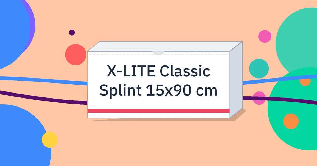 Symbolbild: Packung mit der Aufschrift X-LITE Classic Splint 15x90 cm (PZN 11188952) – Verfügbarkeit und Bezug in Apotheken in Frankfurt am Main