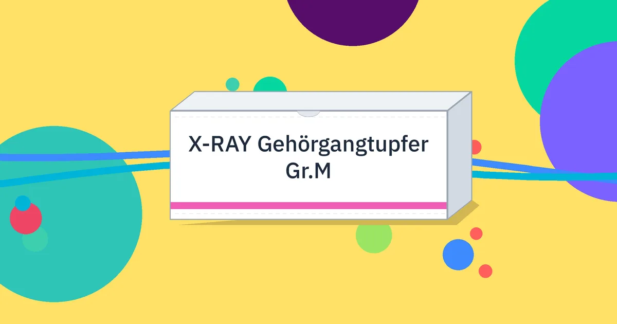Symbolbild: Packung mit der Aufschrift X-RAY Gehörgangtupfer Gr.M (PZN 04083690) – Verfügbarkeit und Bezug in Apotheken in Frankfurt am Main