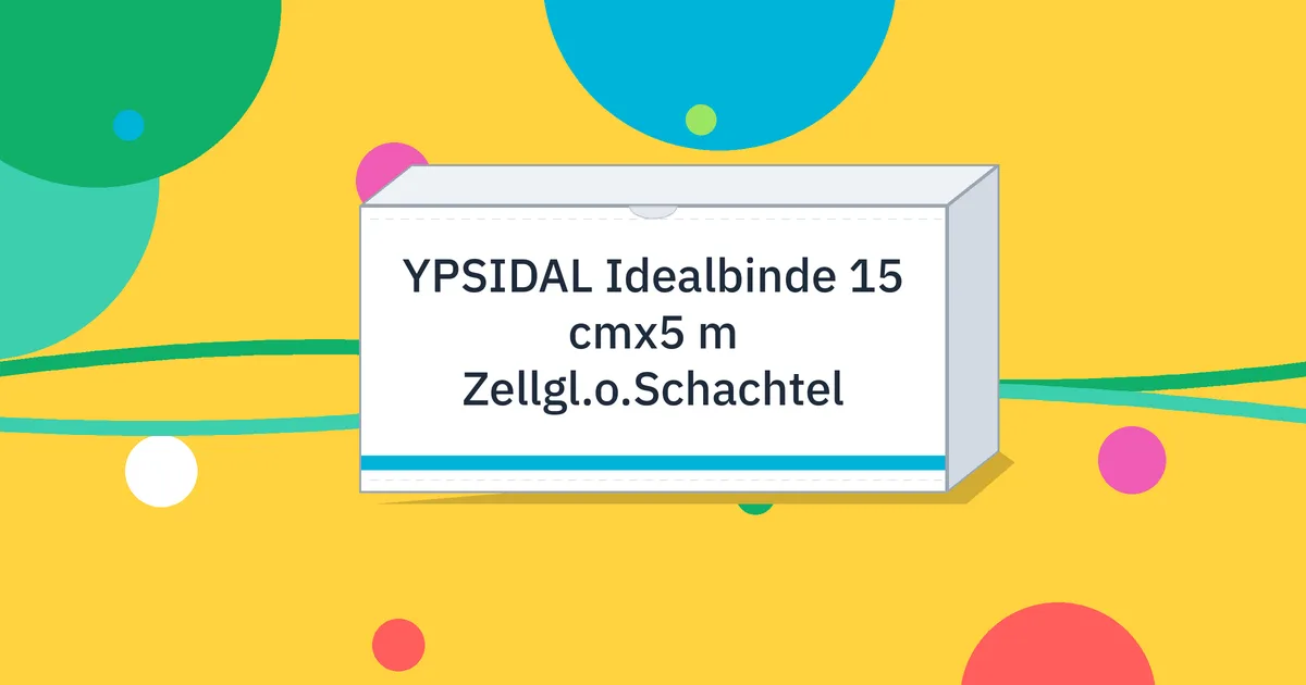 Symbolbild: Packung mit der Aufschrift YPSIDAL Idealbinde 15 cmx5 m Zellgl.o.Schachtel (PZN 12603703) – Verfügbarkeit und Bezug in Apotheken in Frankfurt am Main