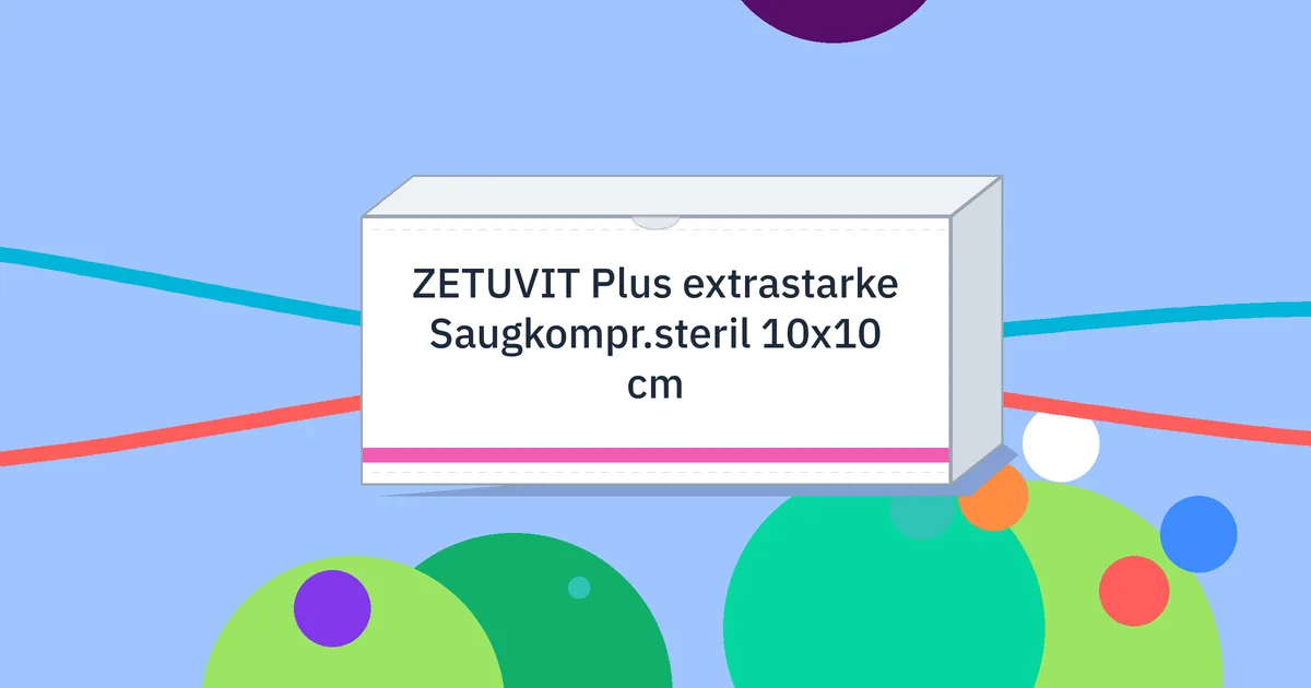 Symbolbild: Packung mit der Aufschrift ZETUVIT Plus extrastarke Saugkompr.steril 10x10 cm (PZN 20805846) – Verfügbarkeit und Bezug in Apotheken in Frankfurt am Main