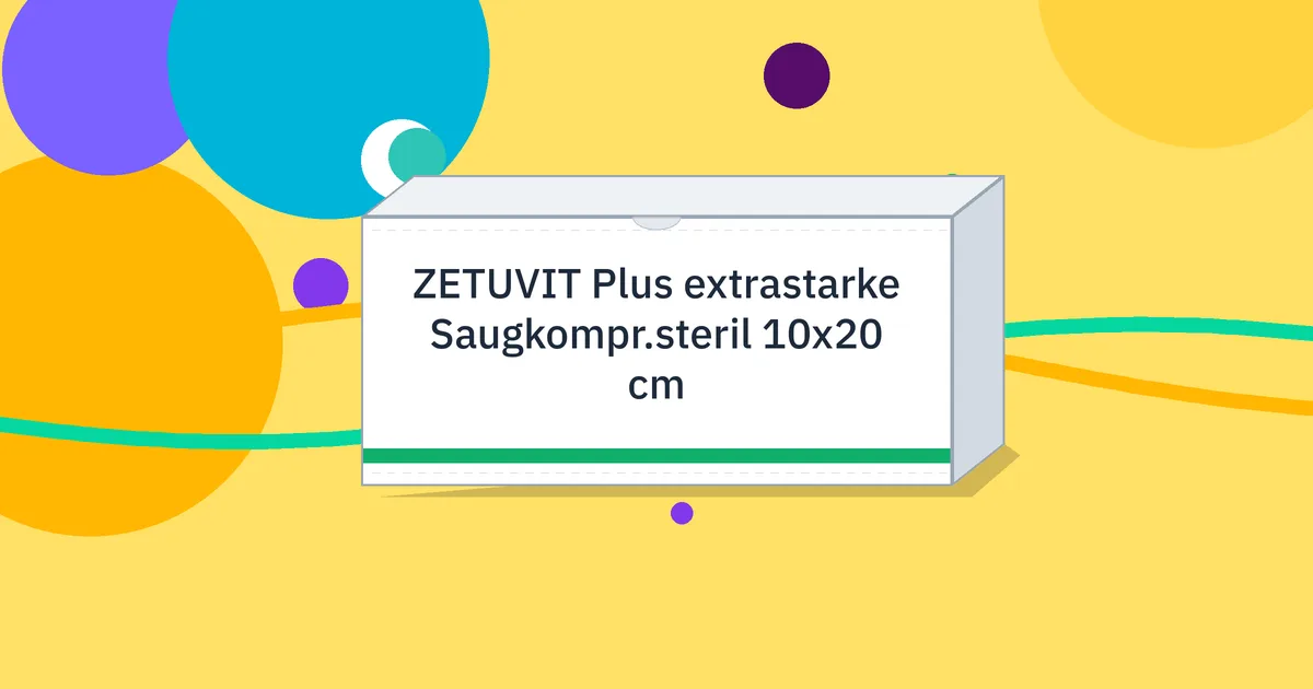 Symbolbild: Packung mit der Aufschrift ZETUVIT Plus extrastarke Saugkompr.steril 10x20 cm (PZN 18797476) – Verfügbarkeit und Bezug in Apotheken in Frankfurt am Main