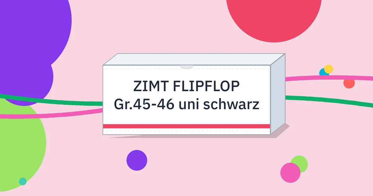 Symbolbild: Packung mit der Aufschrift ZIMT FLIPFLOP Gr.45-46 uni schwarz (PZN 10167899) – Verfügbarkeit und Bezug in Apotheken in Frankfurt am Main