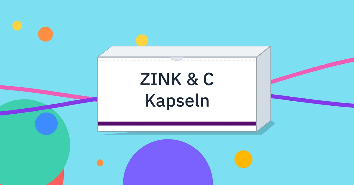 Symbolbild: Packung mit der Aufschrift ZINK & C Kapseln (PZN 03863612) – Verfügbarkeit und Bezug in Apotheken in Frankfurt am Main