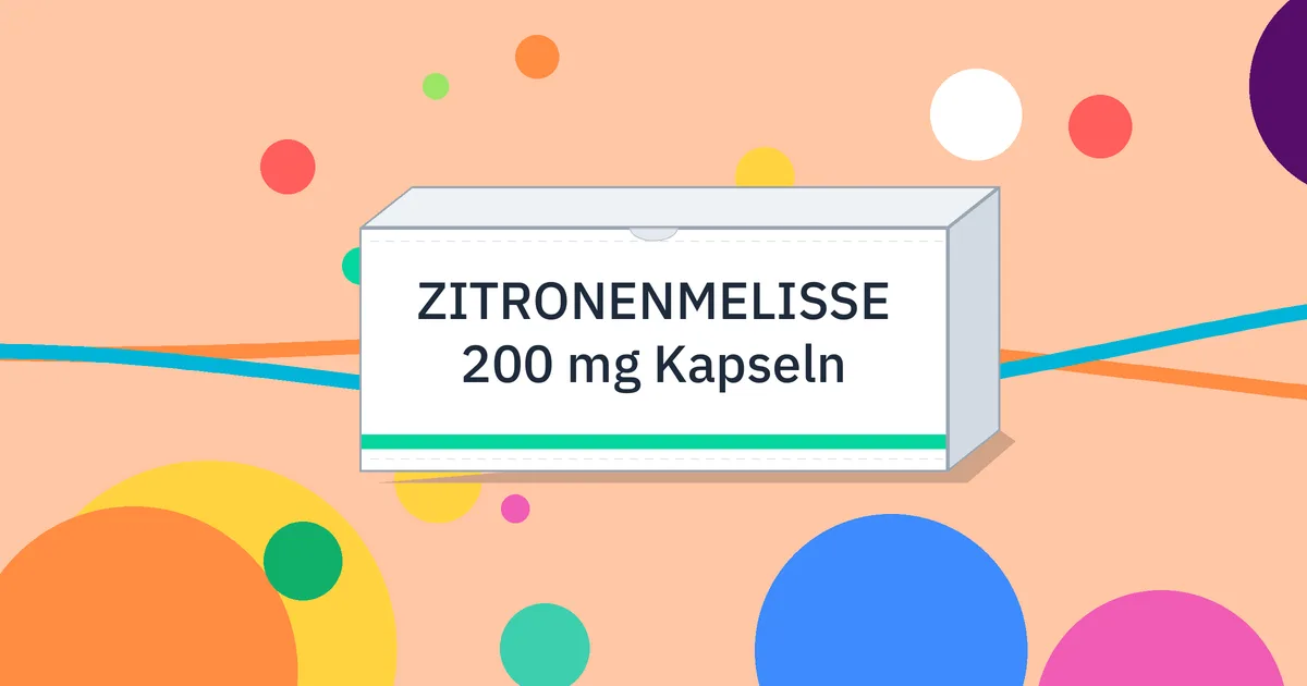 Symbolbild: Packung mit der Aufschrift ZITRONENMELISSE 200 mg Kapseln (PZN 17191501) – Verfügbarkeit und Bezug in Apotheken in Frankfurt am Main
