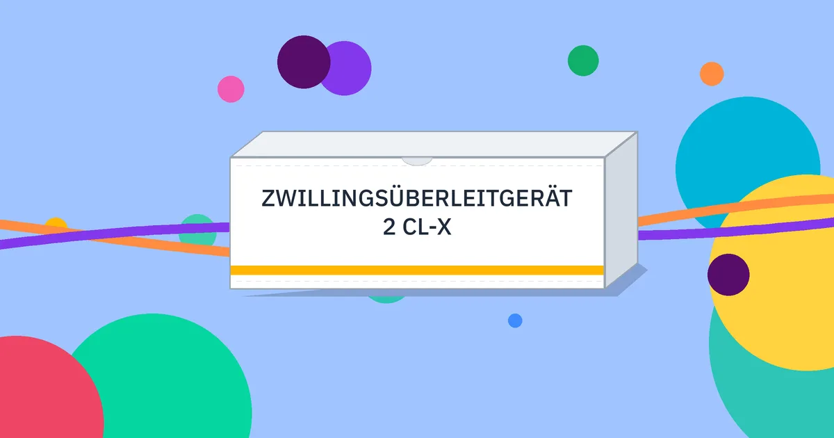 Symbolbild: Packung mit der Aufschrift ZWILLINGSÜBERLEITGERÄT 2 CL-X (PZN 00891387) – Verfügbarkeit und Bezug in Apotheken in Frankfurt am Main