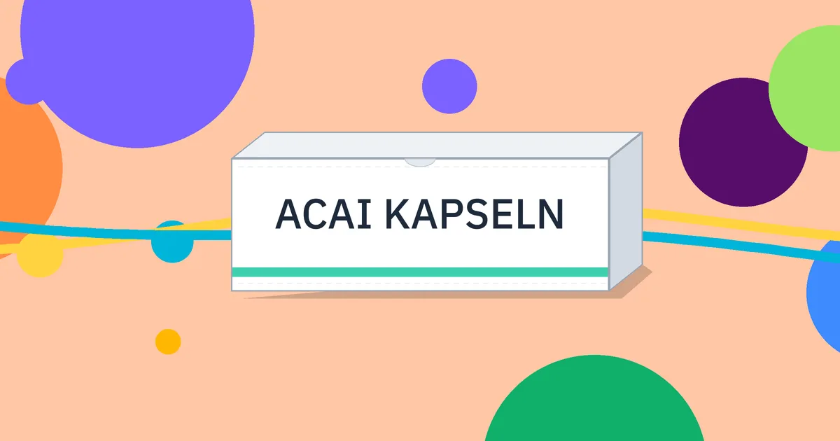 Symbolbild: Packung mit der Aufschrift ACAI KAPSELN (PZN 03335882) – Verfügbarkeit und Bezug in Apotheken in Frankfurt am Main