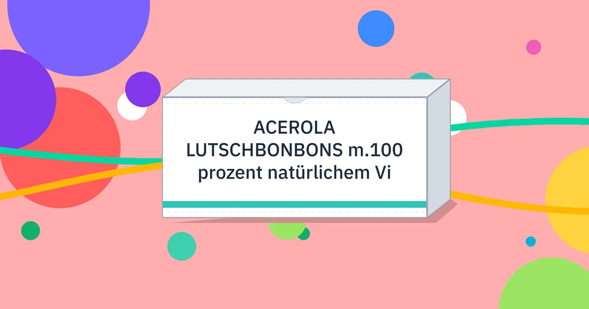 Symbolbild: Packung mit der Aufschrift ACEROLA LUTSCHBONBONS m.100 prozent natürlichem Vi (PZN 12393594) – Verfügbarkeit und Bezug in Apotheken in Frankfurt am Main