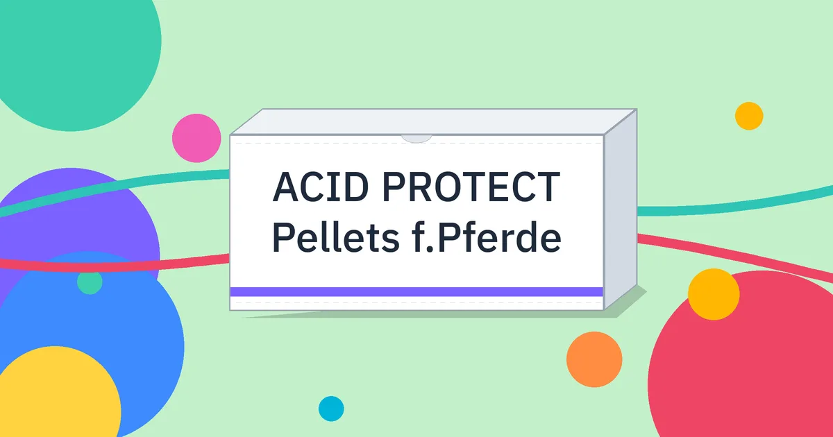 Symbolbild: Packung mit der Aufschrift ACID PROTECT Pellets f.Pferde (PZN 17835080) – Verfügbarkeit und Bezug in Apotheken in Frankfurt am Main