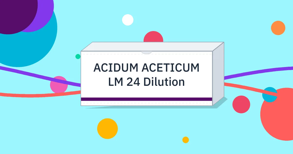 Symbolbild: Packung mit der Aufschrift ACIDUM ACETICUM LM 24 Dilution (PZN 13267265) – Verfügbarkeit und Bezug in Apotheken in Frankfurt am Main