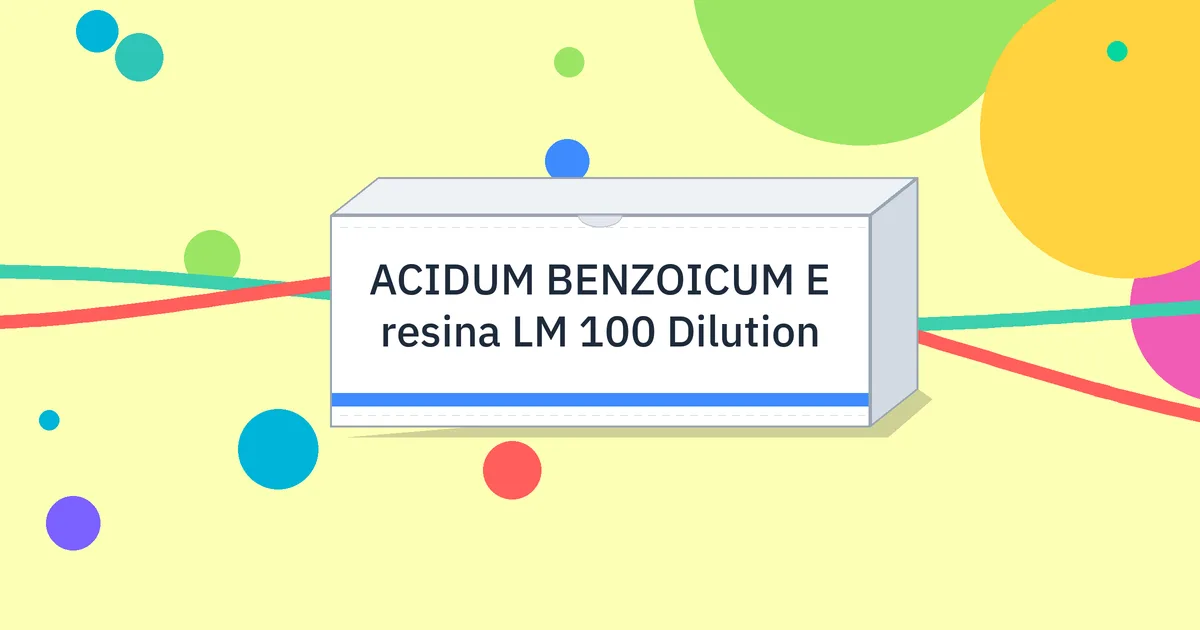 Symbolbild: Packung mit der Aufschrift ACIDUM BENZOICUM E resina LM 100 Dilution (PZN 16241912) – Verfügbarkeit und Bezug in Apotheken in Frankfurt am Main