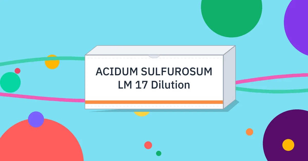 Symbolbild: Packung mit der Aufschrift ACIDUM SULFUROSUM LM 17 Dilution (PZN 13284944) – Verfügbarkeit und Bezug in Apotheken in Frankfurt am Main
