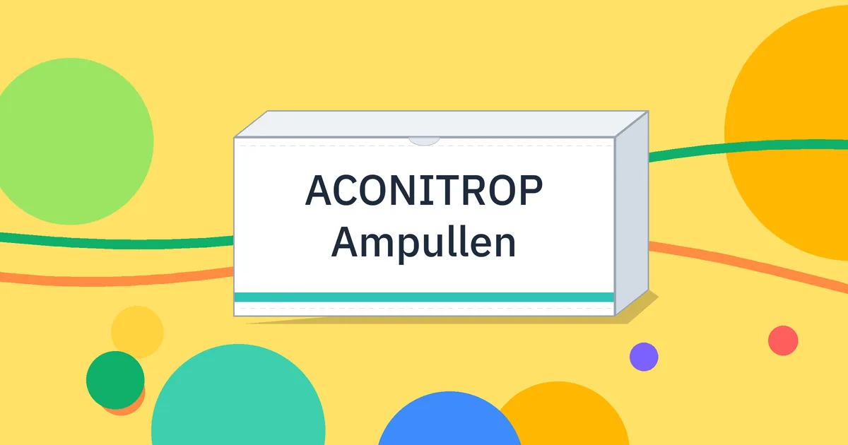 Symbolbild: Packung mit der Aufschrift ACONITROP Ampullen (PZN 04189313) – Verfügbarkeit und Bezug in Apotheken in Frankfurt am Main