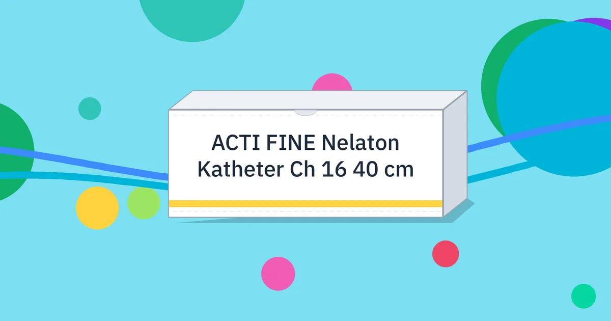 Symbolbild: Packung mit der Aufschrift ACTI FINE Nelaton Katheter Ch 16 40 cm (PZN 09616406) – Verfügbarkeit und Bezug in Apotheken in Frankfurt am Main