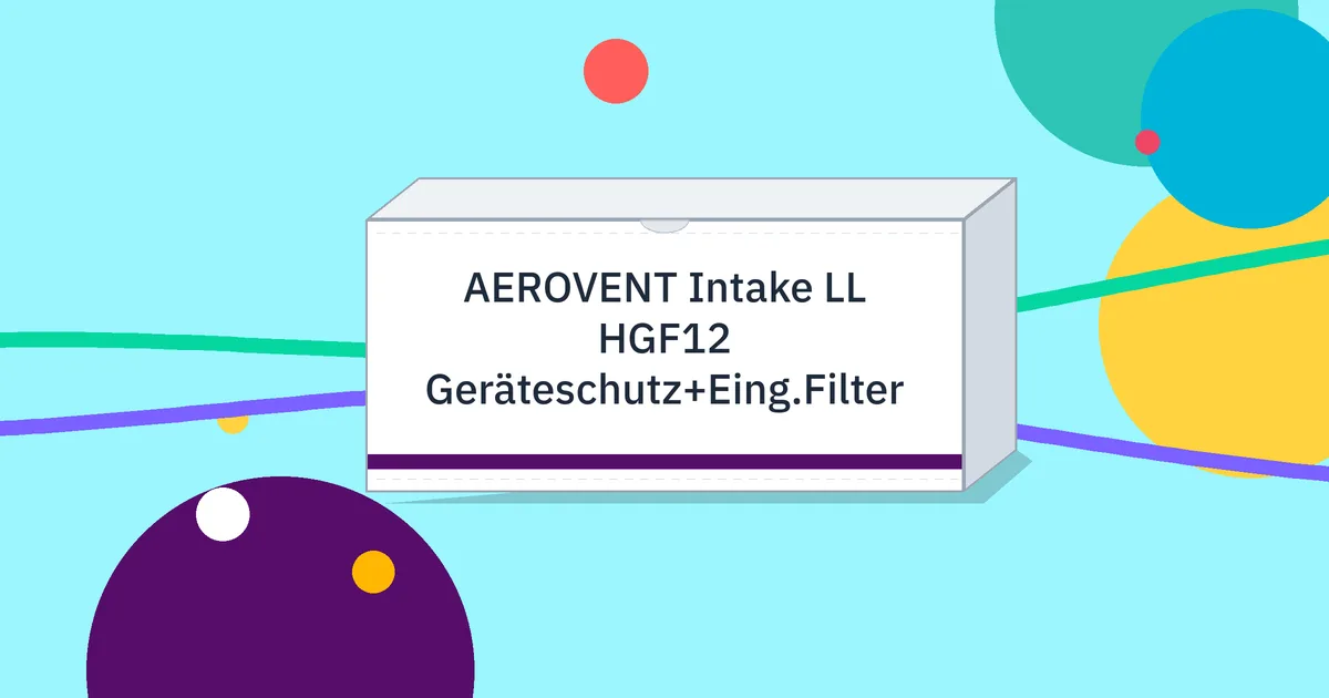 Symbolbild: Packung mit der Aufschrift AEROVENT Intake LL HGF12 Geräteschutz+Eing.Filter (PZN 19631246) – Verfügbarkeit und Bezug in Apotheken in Frankfurt am Main