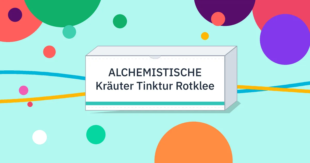 Symbolbild: Packung mit der Aufschrift ALCHEMISTISCHE Kräuter Tinktur Rotklee (PZN 17418749) – Verfügbarkeit und Bezug in Apotheken in Frankfurt am Main