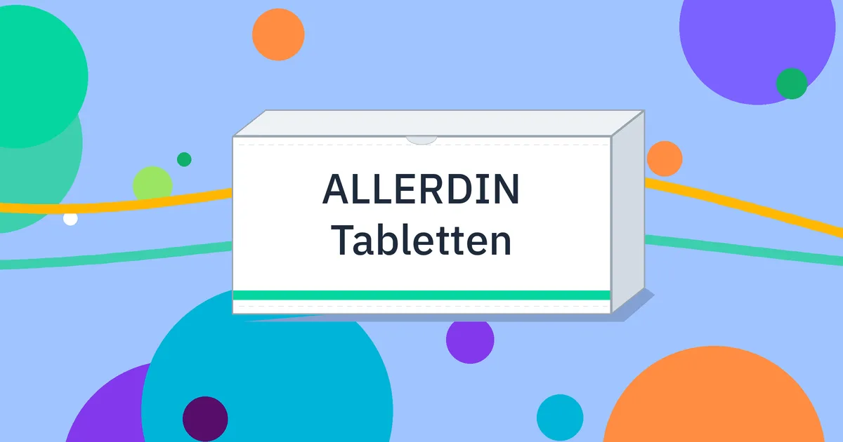 Symbolbild: Packung mit der Aufschrift ALLERDIN Tabletten (PZN 14167040) – Verfügbarkeit und Bezug in Apotheken in Frankfurt am Main