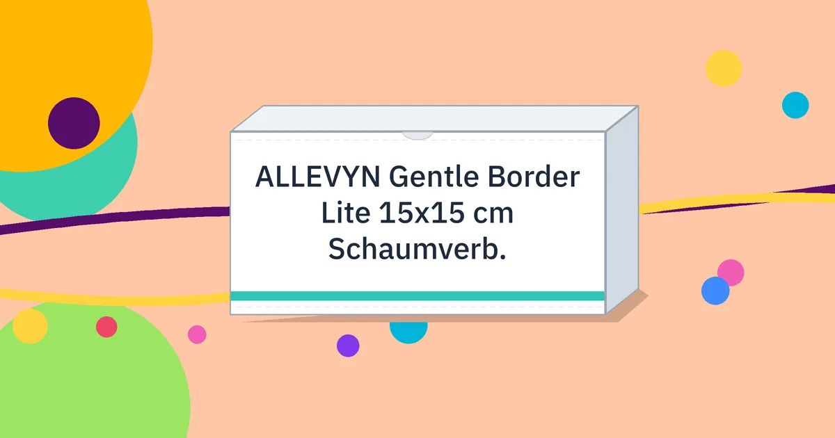 Symbolbild: Packung mit der Aufschrift ALLEVYN Gentle Border Lite 15x15 cm Schaumverb. (PZN 10274891) – Verfügbarkeit und Bezug in Apotheken in Frankfurt am Main
