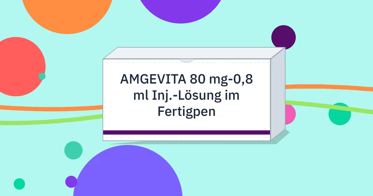 Symbolbild: Packung mit der Aufschrift AMGEVITA 80 mg-0,8 ml Inj.-Lösung im Fertigpen (PZN 18881952) – Verfügbarkeit und Bezug in Apotheken in Frankfurt am Main