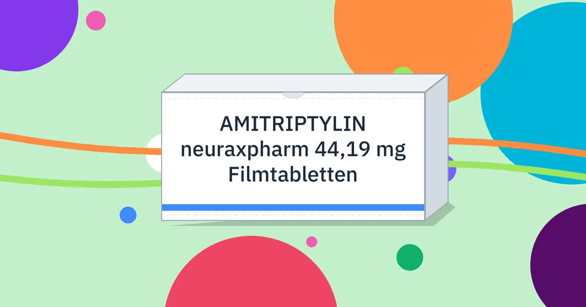 Symbolbild: Packung mit der Aufschrift AMITRIPTYLIN neuraxpharm 44,19 mg Filmtabletten (PZN 18265383) – Verfügbarkeit und Bezug in Apotheken in Frankfurt am Main