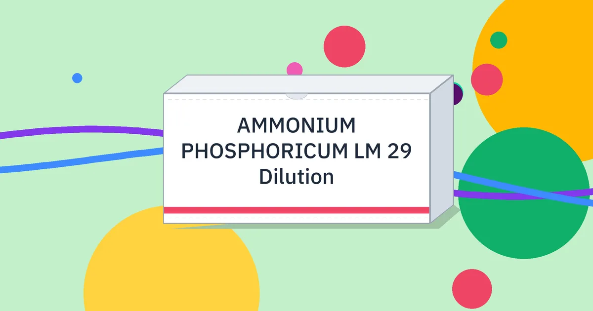 Symbolbild: Packung mit der Aufschrift AMMONIUM PHOSPHORICUM LM 29 Dilution (PZN 13322484) – Verfügbarkeit und Bezug in Apotheken in Frankfurt am Main
