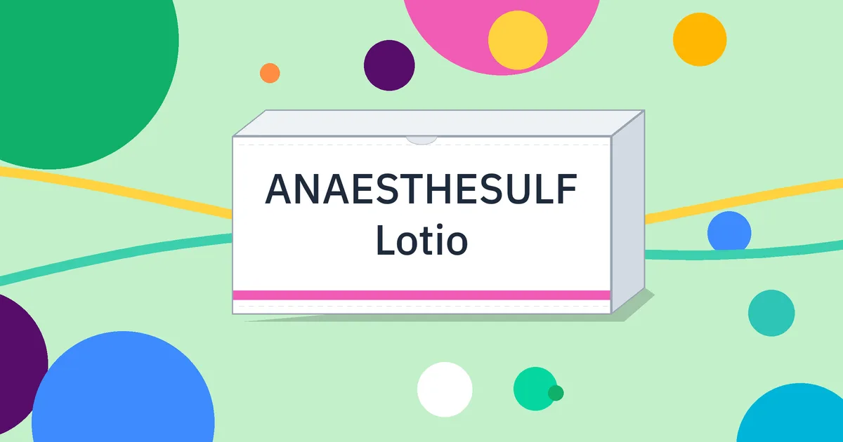 Symbolbild: Packung mit der Aufschrift ANAESTHESULF Lotio (PZN 00123441) – Verfügbarkeit und Bezug in Apotheken in Frankfurt am Main