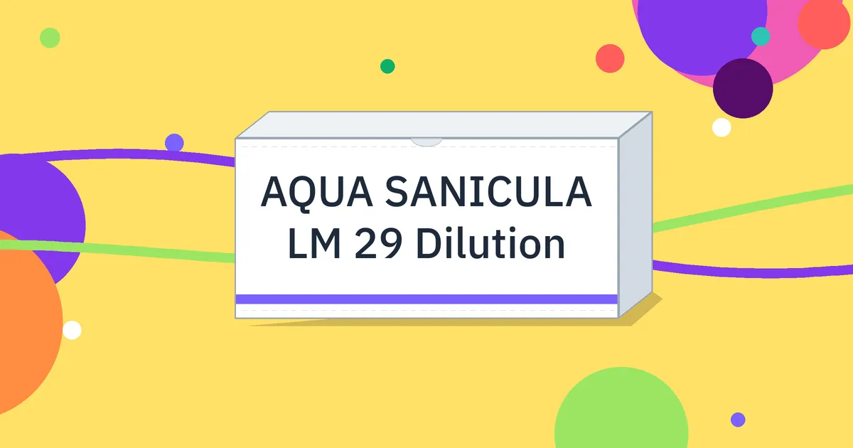 Symbolbild: Packung mit der Aufschrift AQUA SANICULA LM 29 Dilution (PZN 13382368) – Verfügbarkeit und Bezug in Apotheken in Frankfurt am Main