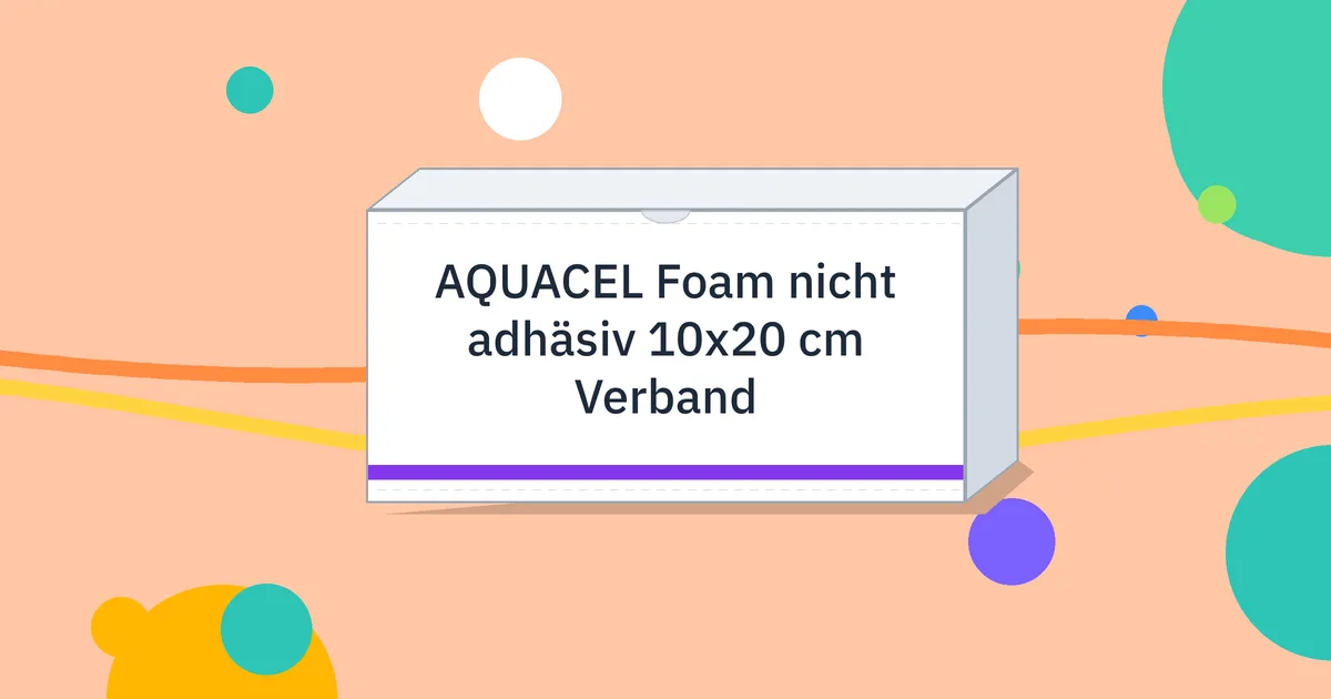 Symbolbild: Packung mit der Aufschrift AQUACEL Foam nicht adhäsiv 10x20 cm Verband (PZN 20179780) – Verfügbarkeit und Bezug in Apotheken in Frankfurt am Main