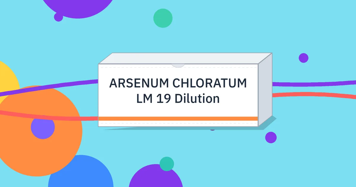 Symbolbild: Packung mit der Aufschrift ARSENUM CHLORATUM LM 19 Dilution (PZN 12771872) – Verfügbarkeit und Bezug in Apotheken in Frankfurt am Main