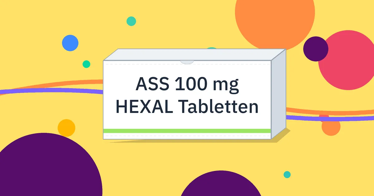 Symbolbild: Packung mit der Aufschrift ASS 100 mg HEXAL Tabletten (PZN 07402210) – Verfügbarkeit und Bezug in Apotheken in Frankfurt am Main