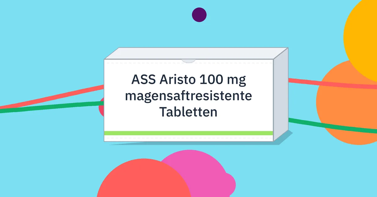 Symbolbild: Packung mit der Aufschrift ASS Aristo 100 mg magensaftresistente Tabletten (PZN 15386100) – Verfügbarkeit und Bezug in Apotheken in Frankfurt am Main