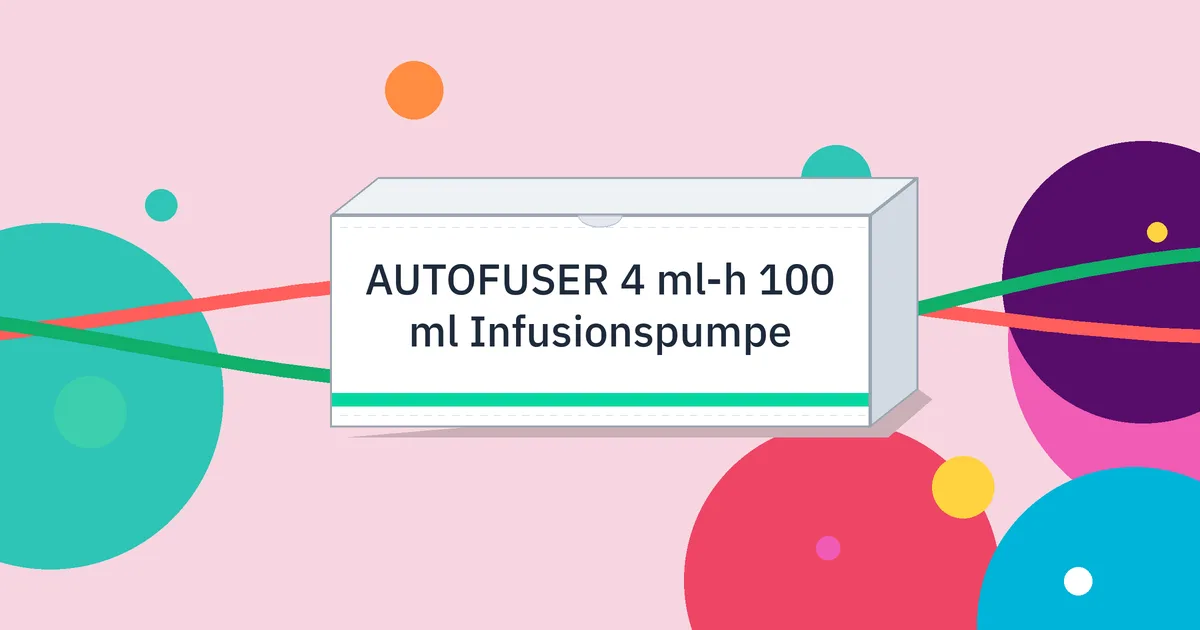 Symbolbild: Packung mit der Aufschrift AUTOFUSER 4 ml-h 100 ml Infusionspumpe (PZN 13922327) – Verfügbarkeit und Bezug in Apotheken in Frankfurt am Main