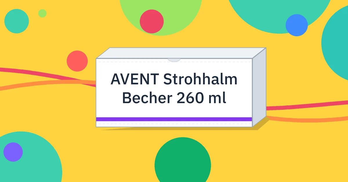Symbolbild: Packung mit der Aufschrift AVENT Strohhalm Becher 260 ml (PZN 07747280) – Verfügbarkeit und Bezug in Apotheken in Frankfurt am Main