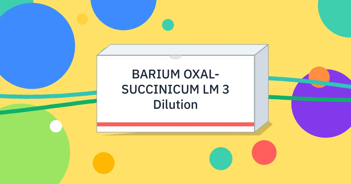 Symbolbild: Packung mit der Aufschrift BARIUM OXAL-SUCCINICUM LM 3 Dilution (PZN 13378214) – Verfügbarkeit und Bezug in Apotheken in Frankfurt am Main