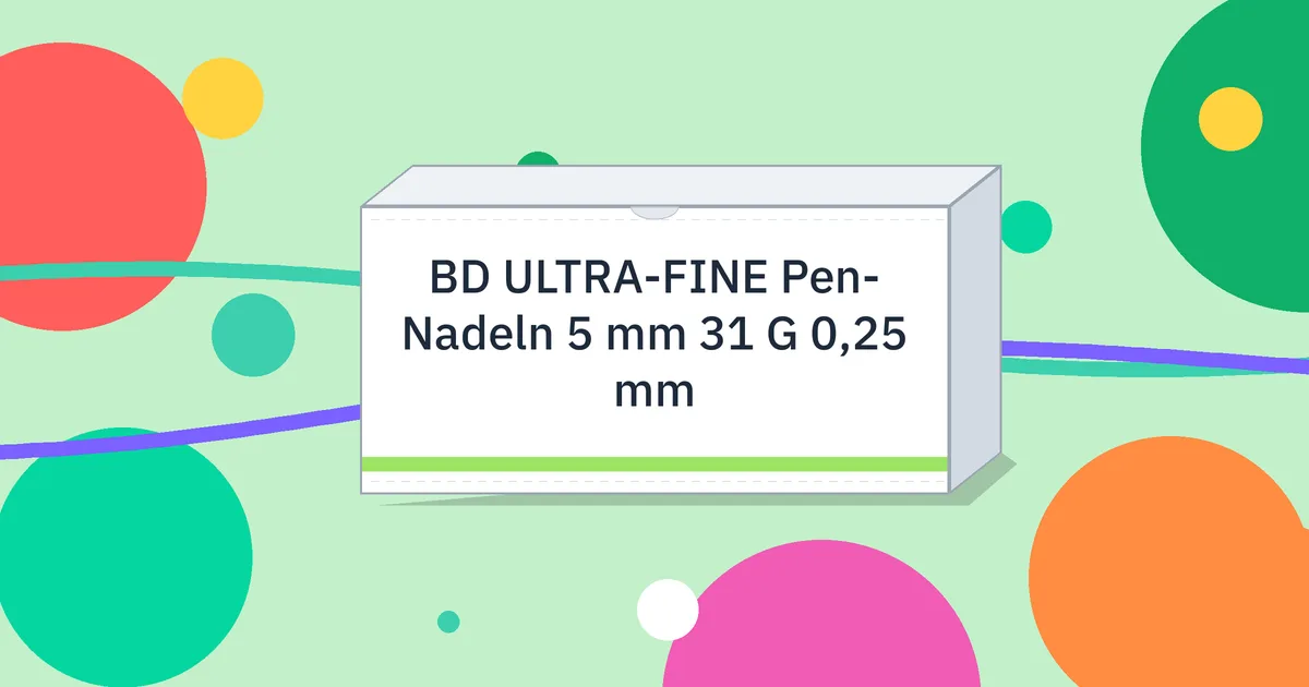 Symbolbild: Packung mit der Aufschrift BD ULTRA-FINE Pen-Nadeln 5 mm 31 G 0,25 mm (PZN 19372135) – Verfügbarkeit und Bezug in Apotheken in Frankfurt am Main