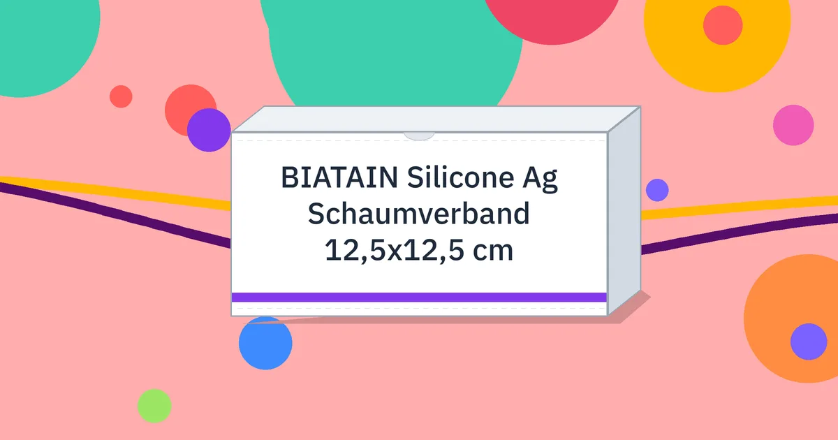 Symbolbild: Packung mit der Aufschrift BIATAIN Silicone Ag Schaumverband 12,5x12,5 cm (PZN 18123068) – Verfügbarkeit und Bezug in Apotheken in Frankfurt am Main