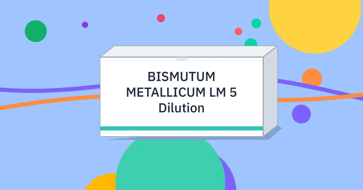 Symbolbild: Packung mit der Aufschrift BISMUTUM METALLICUM LM 5 Dilution (PZN 12794666) – Verfügbarkeit und Bezug in Apotheken in Frankfurt am Main