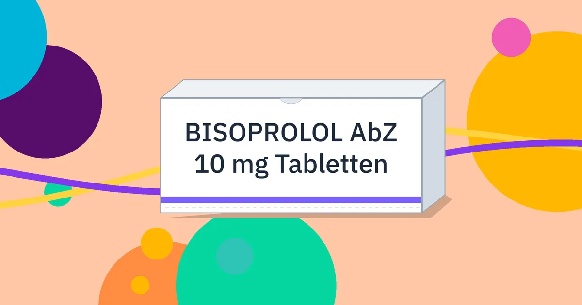 Symbolbild: Packung mit der Aufschrift BISOPROLOL AbZ 10 mg Tabletten (PZN 01014978) – Verfügbarkeit und Bezug in Apotheken in Frankfurt am Main