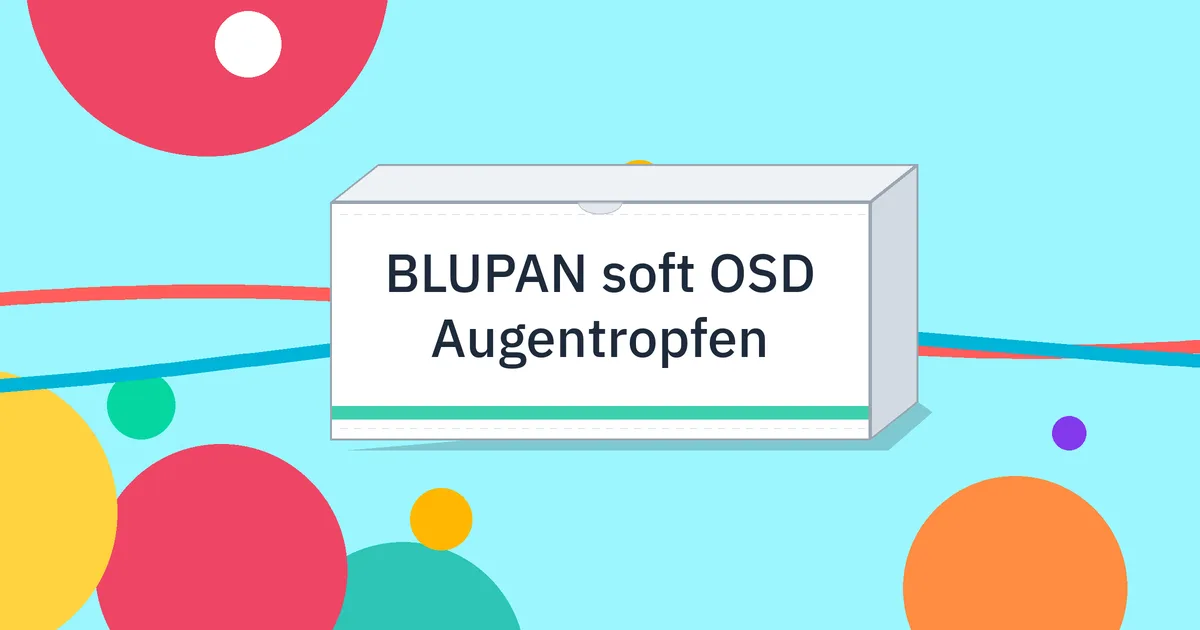Symbolbild: Packung mit der Aufschrift BLUPAN soft OSD Augentropfen (PZN 12415611) – Verfügbarkeit und Bezug in Apotheken in Frankfurt am Main