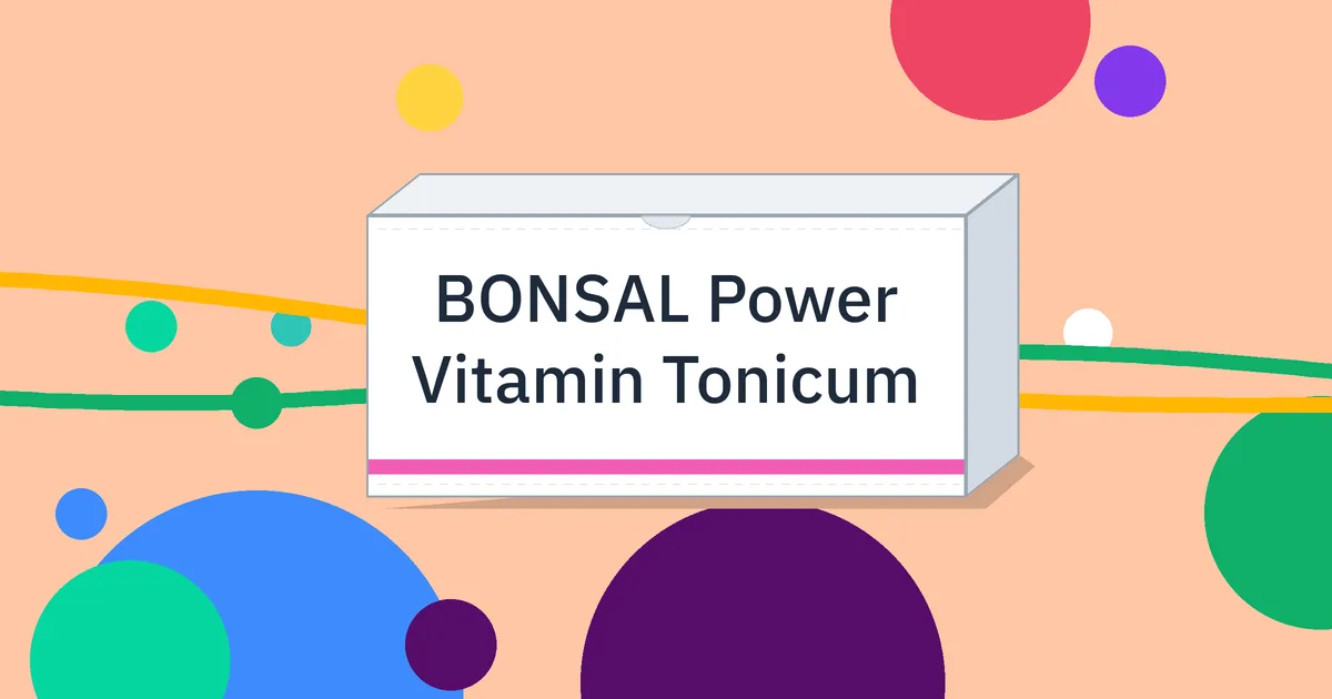 Symbolbild: Packung mit der Aufschrift BONSAL Power Vitamin Tonicum (PZN 01521103) – Verfügbarkeit und Bezug in Apotheken in Frankfurt am Main