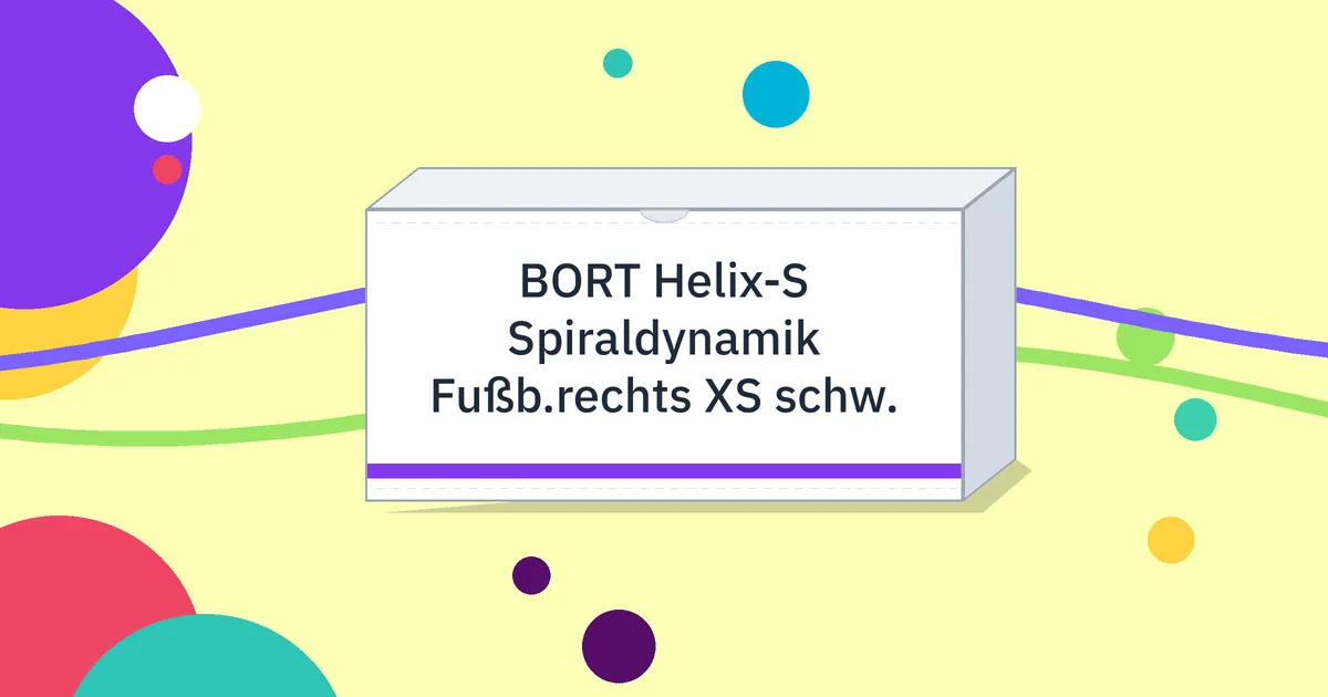 Symbolbild: Packung mit der Aufschrift BORT Helix-S Spiraldynamik Fußb.rechts XS schw. (PZN 10207179) – Verfügbarkeit und Bezug in Apotheken in Frankfurt am Main