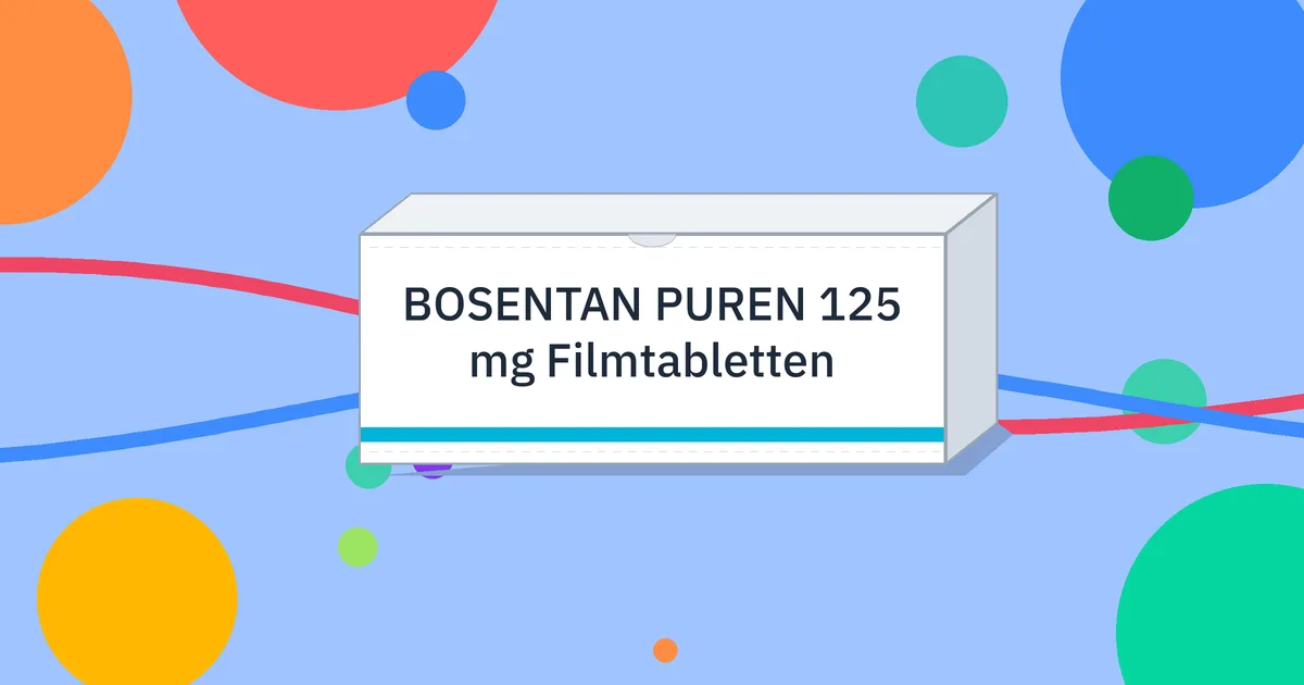 Symbolbild: Packung mit der Aufschrift BOSENTAN PUREN 125 mg Filmtabletten (PZN 20218037) – Verfügbarkeit und Bezug in Apotheken in Frankfurt am Main