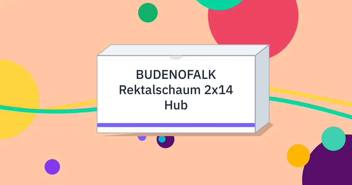 Symbolbild: Packung mit der Aufschrift BUDENOFALK Rektalschaum 2x14 Hub (PZN 01896949) – Verfügbarkeit und Bezug in Apotheken in Frankfurt am Main