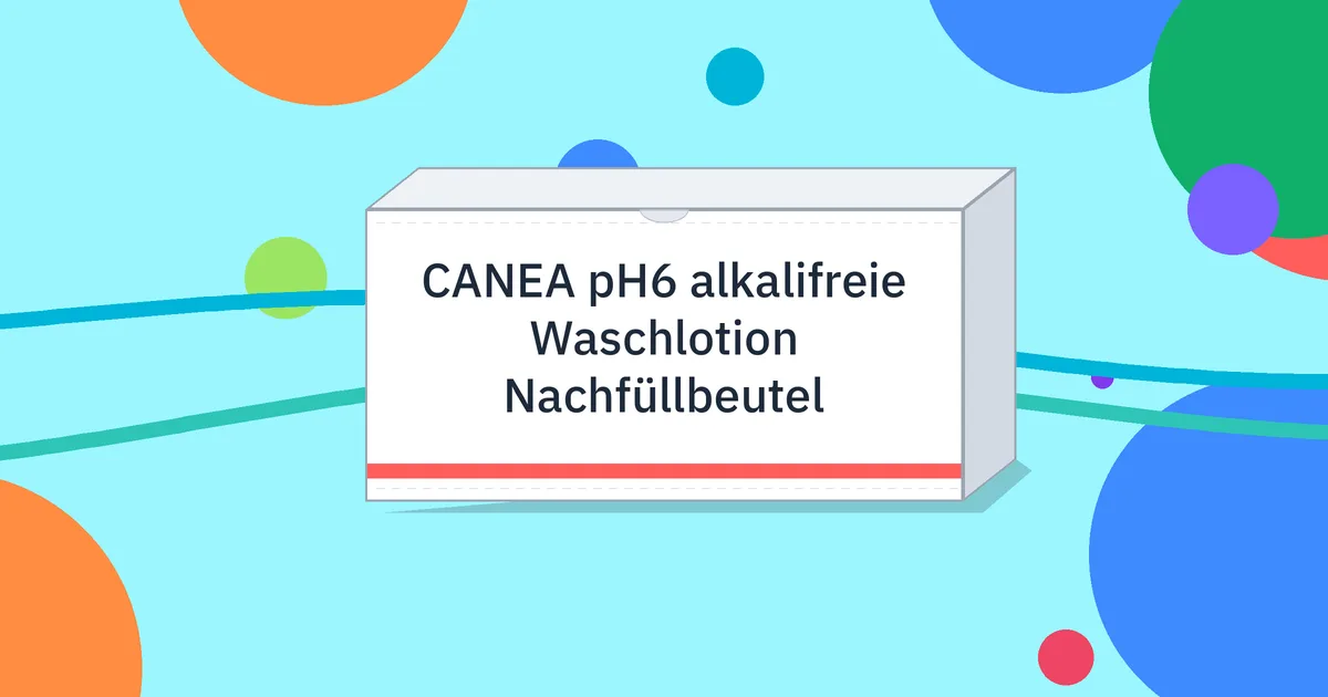 Symbolbild: Packung mit der Aufschrift CANEA pH6 alkalifreie Waschlotion Nachfüllbeutel (PZN 12777337) – Verfügbarkeit und Bezug in Apotheken in Frankfurt am Main