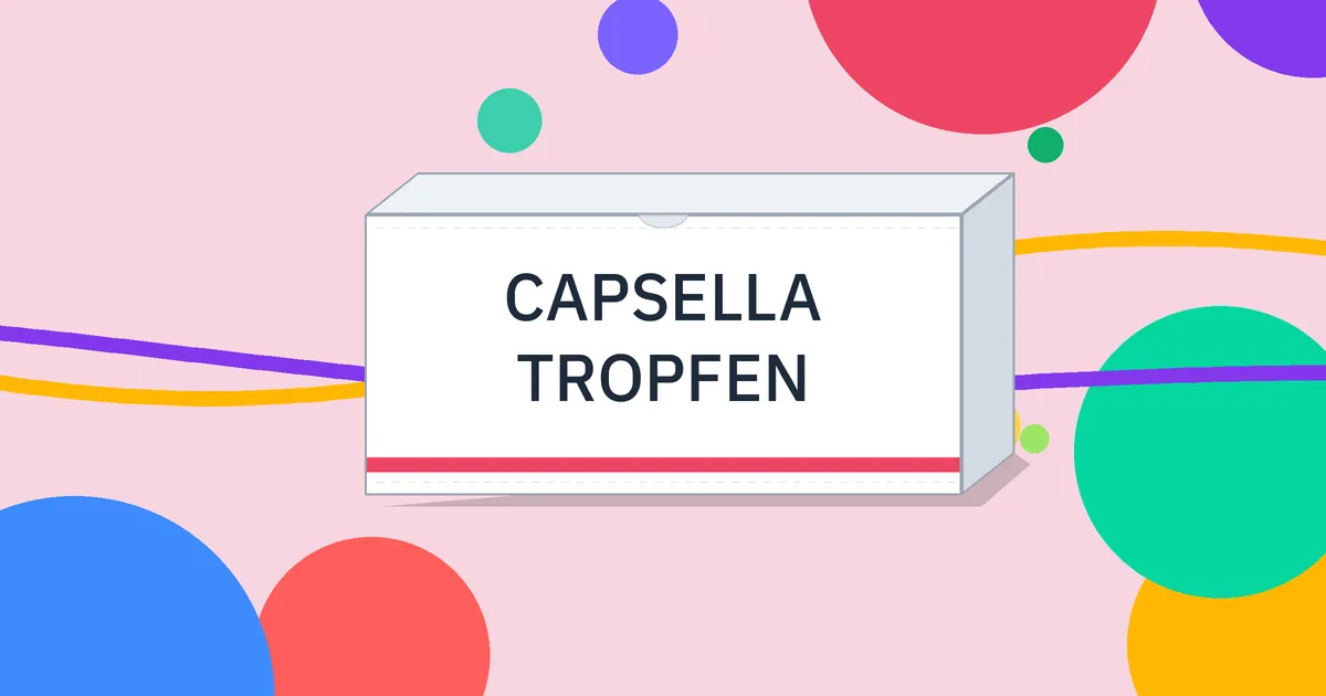 Symbolbild: Packung mit der Aufschrift CAPSELLA TROPFEN (PZN 18783416) – Verfügbarkeit und Bezug in Apotheken in Frankfurt am Main