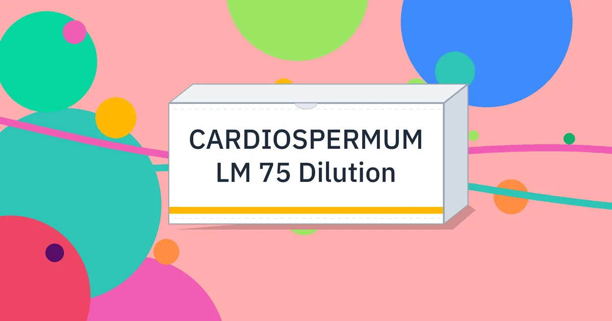 Symbolbild: Packung mit der Aufschrift CARDIOSPERMUM LM 75 Dilution (PZN 12810589) – Verfügbarkeit und Bezug in Apotheken in Frankfurt am Main